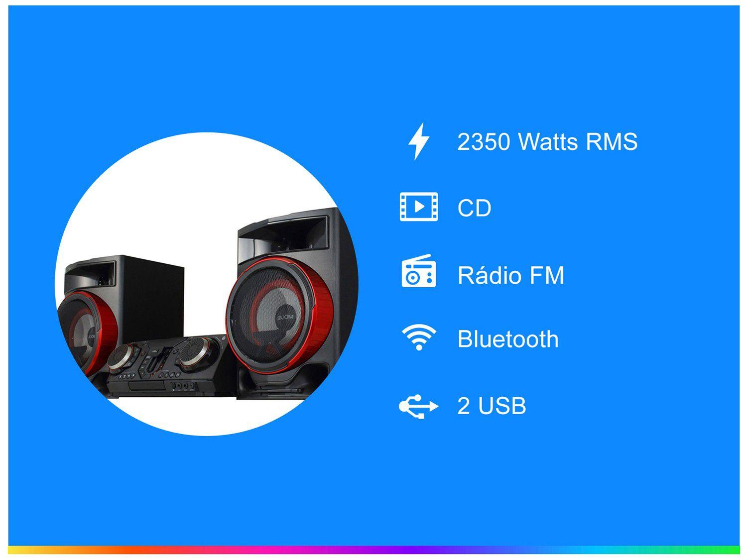 Mini System LG Bluetooth 2350W CD Player FM Karaokê USB XBOMM CL87