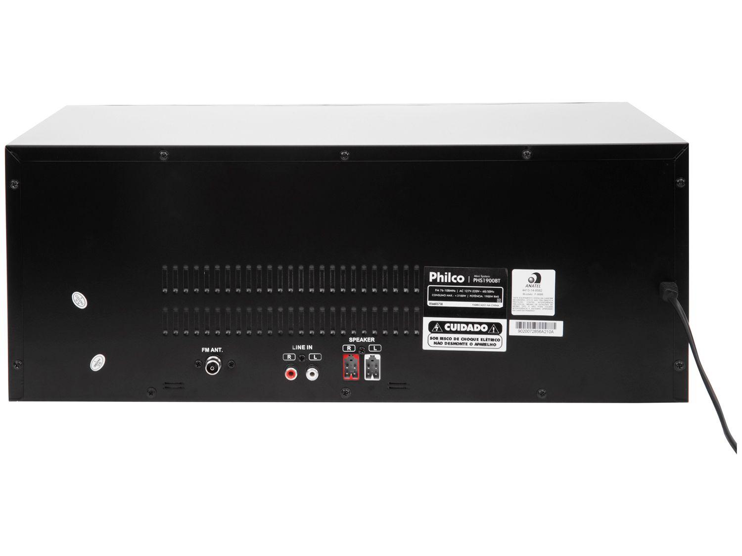 Mini System Philco Bluetooth 1900W CD Player - FM USB PHS1900BT - Mini ...