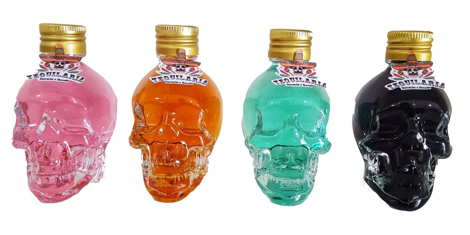 Mini Tequila Artesanal Garrafinha Caveira kit 6 unid. - TEQUILARIA ...