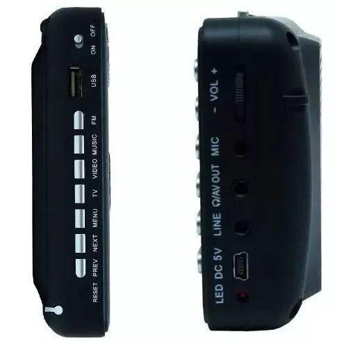 Mini Tv Digital Portátil HD Tela 4.3 USB Sd Rádio Fm Exbom - Rádio Portátil - Magazine Luiza