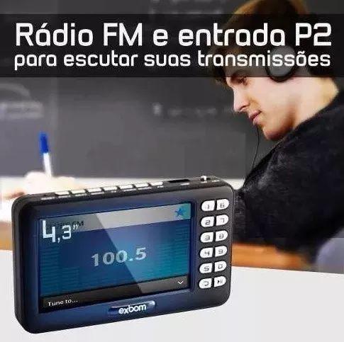 Mini Tv Digital Portátil HD Tela 4.3 USB Sd Rádio Fm Exbom - Rádio Portátil - Magazine Luiza