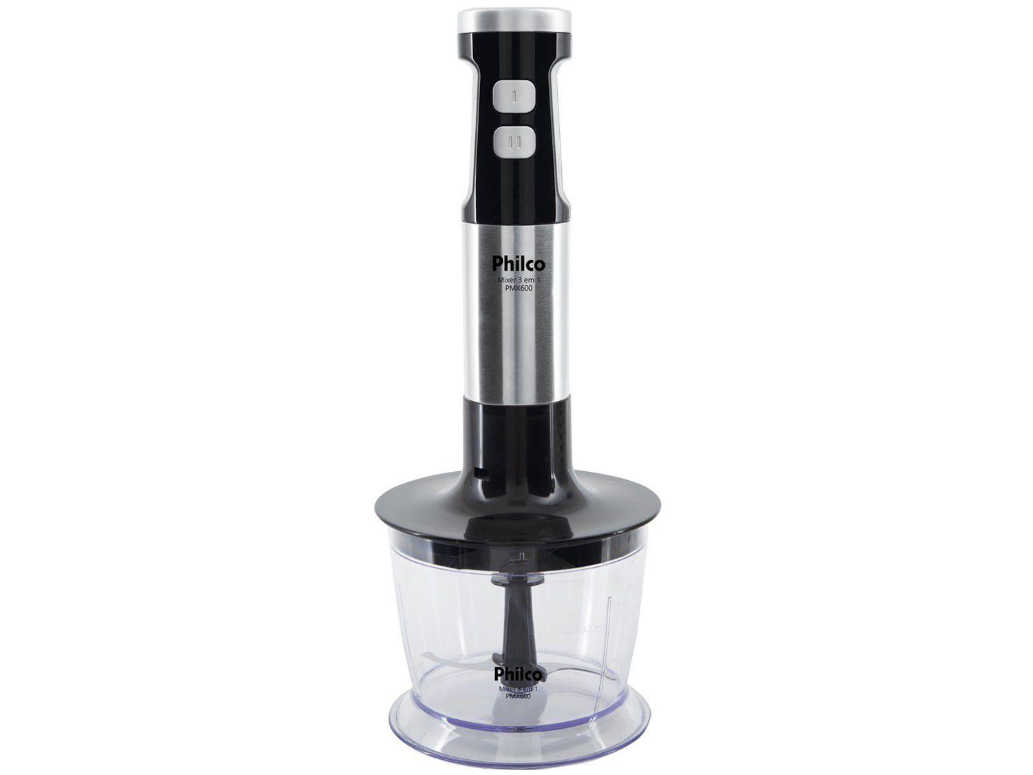 Mixer Philco 3 em 1 Preto 600W PMX600 2 Velocidades