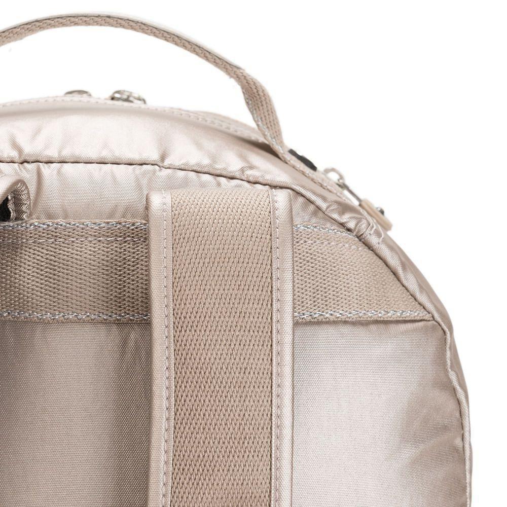 Mochila Kipling Seoul Metallic Glow Rosê - Mochilas - Magazine Luiza