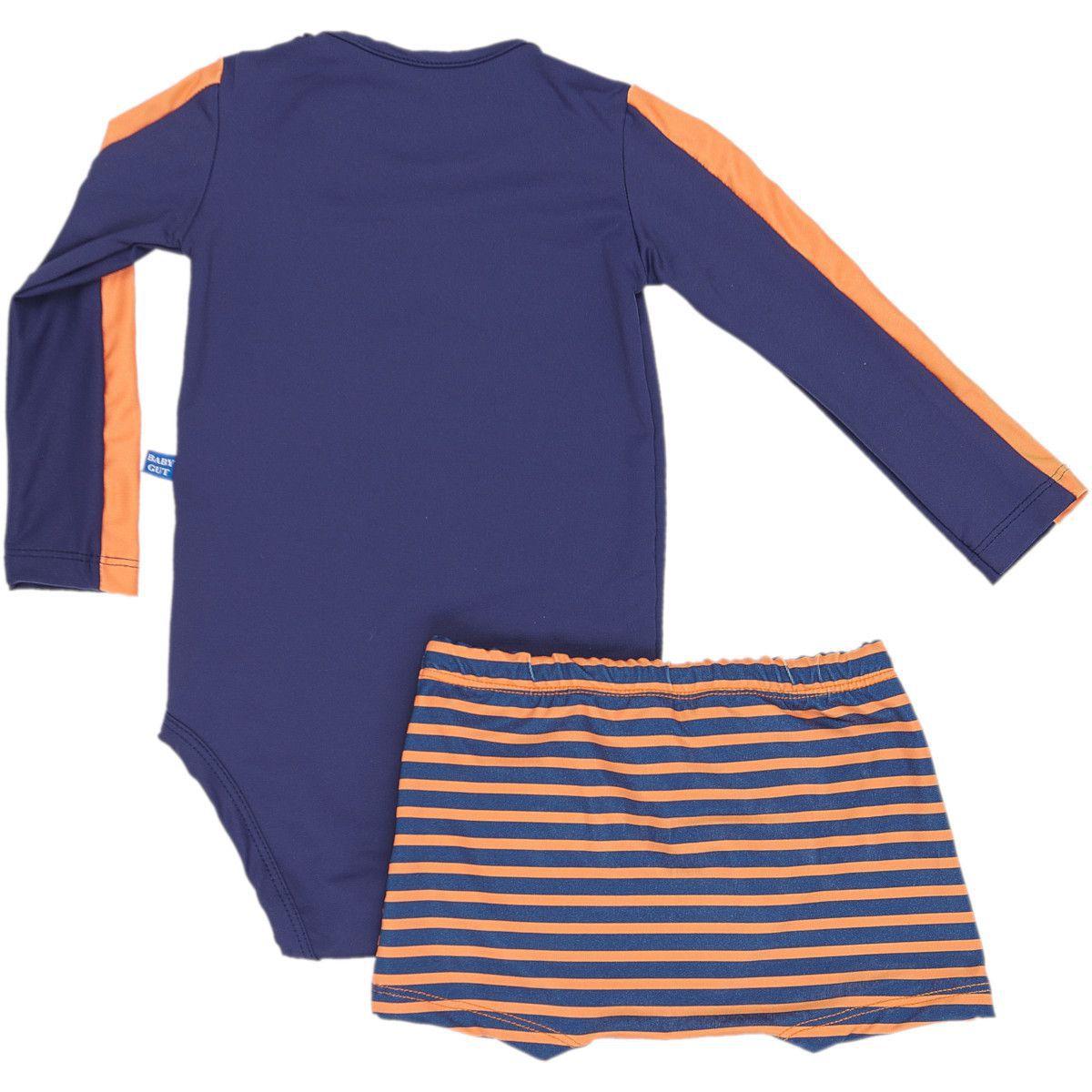 Moda Praia Bebê Conjunto Com Proteção Solar Body E Sunga - Baby Gut ...