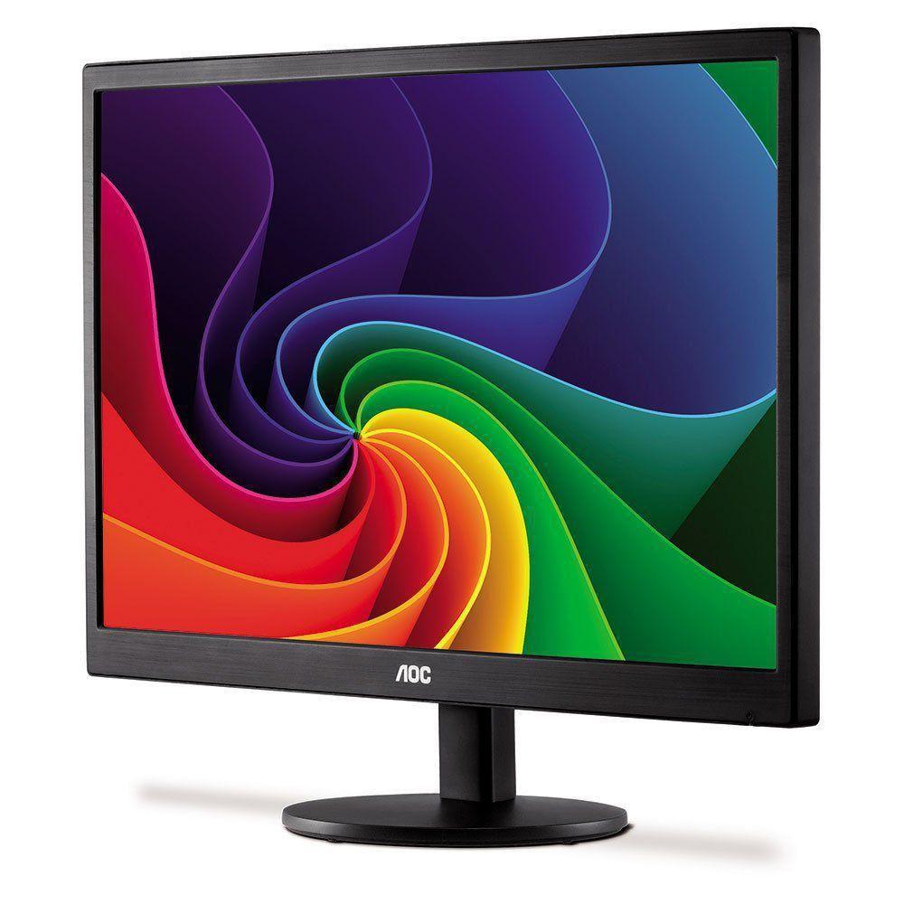 Monitor AOC LCD LED 18.5 Polegadas HD Widescreen E970SWNL - Preto - Monitor para Computador ...