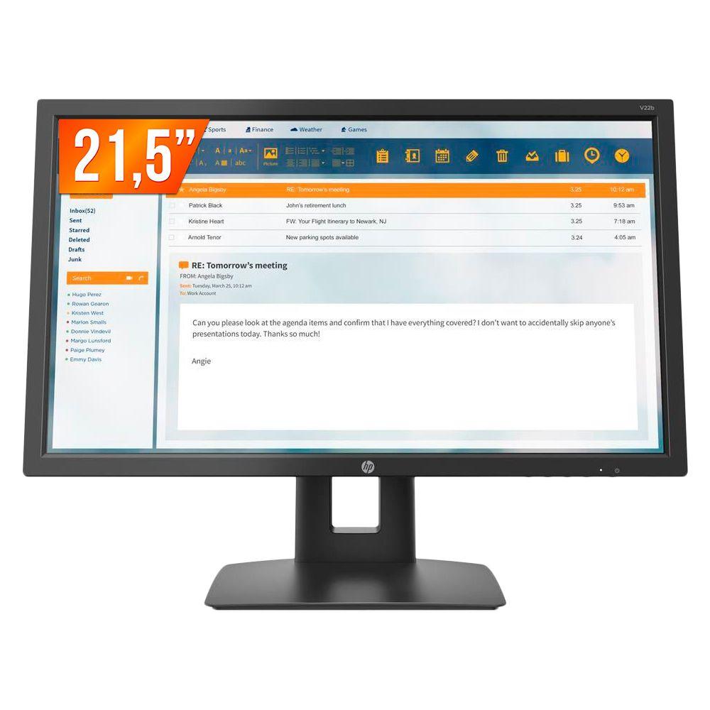 Monitor LED 21,5” HP Full HD 1 HDMI 1 VGA com Ajuste de Altura e ...