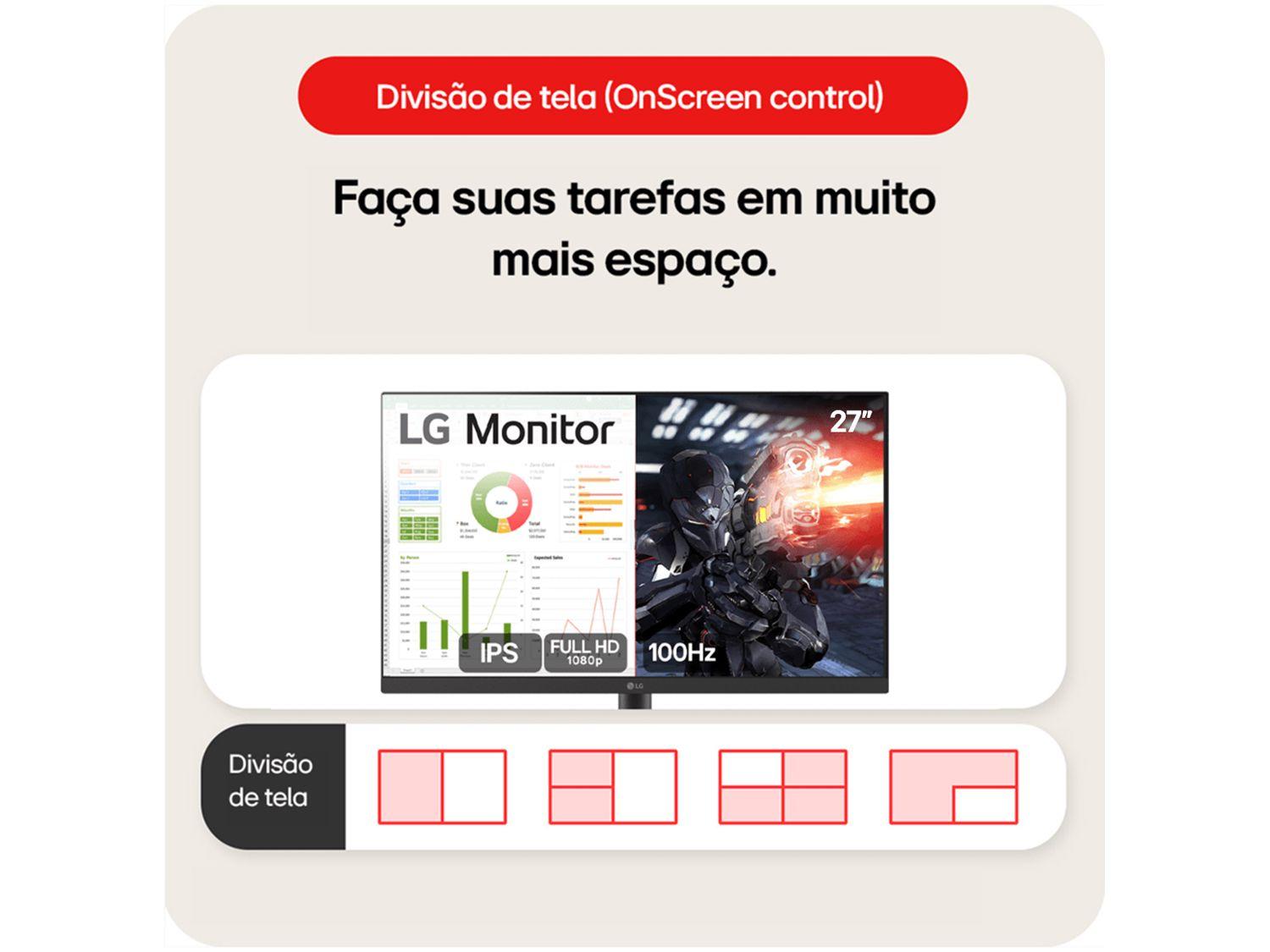 Monitor PC Gamer 100Hz LG 27MS500-B.AWZM 27" Full HD IPS HDMI 27MS500-B