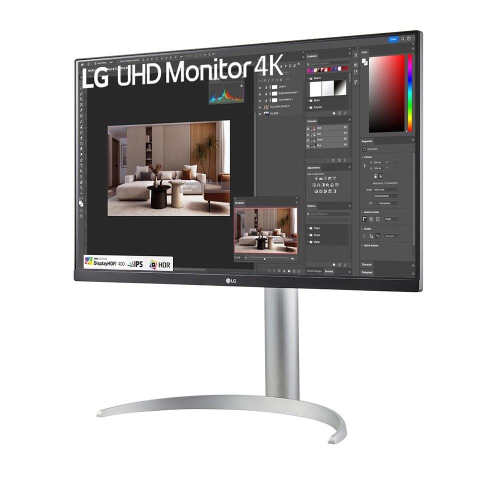 Monitor Profissional LG 27" UHD 4K, IPS, HDMI e DP, HDR400, FreeSync, DCI-P3 95%, Branco ...