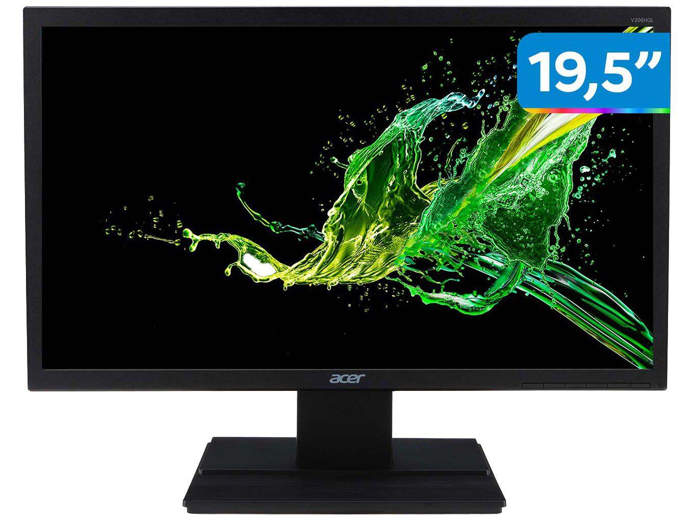 Monitor Widescreen Acer V206HQL 19 5 HD TN VGA HDMI Monitor para PC Magazine Luiza