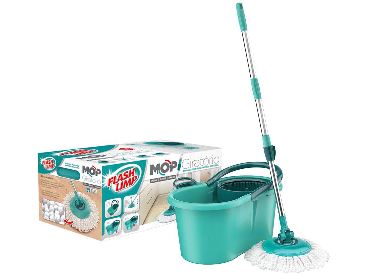 Mop Giratório FlashLimp MOP8209 - com Balde Microfibra - Mop - Magazine ...