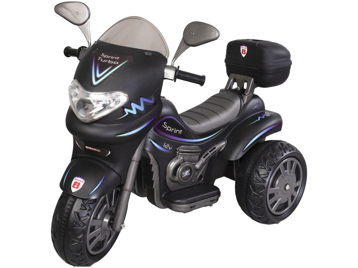 Moto Elétrica Infantil 12V 2 Marchas com Capacete Biemme Sprint Turbo