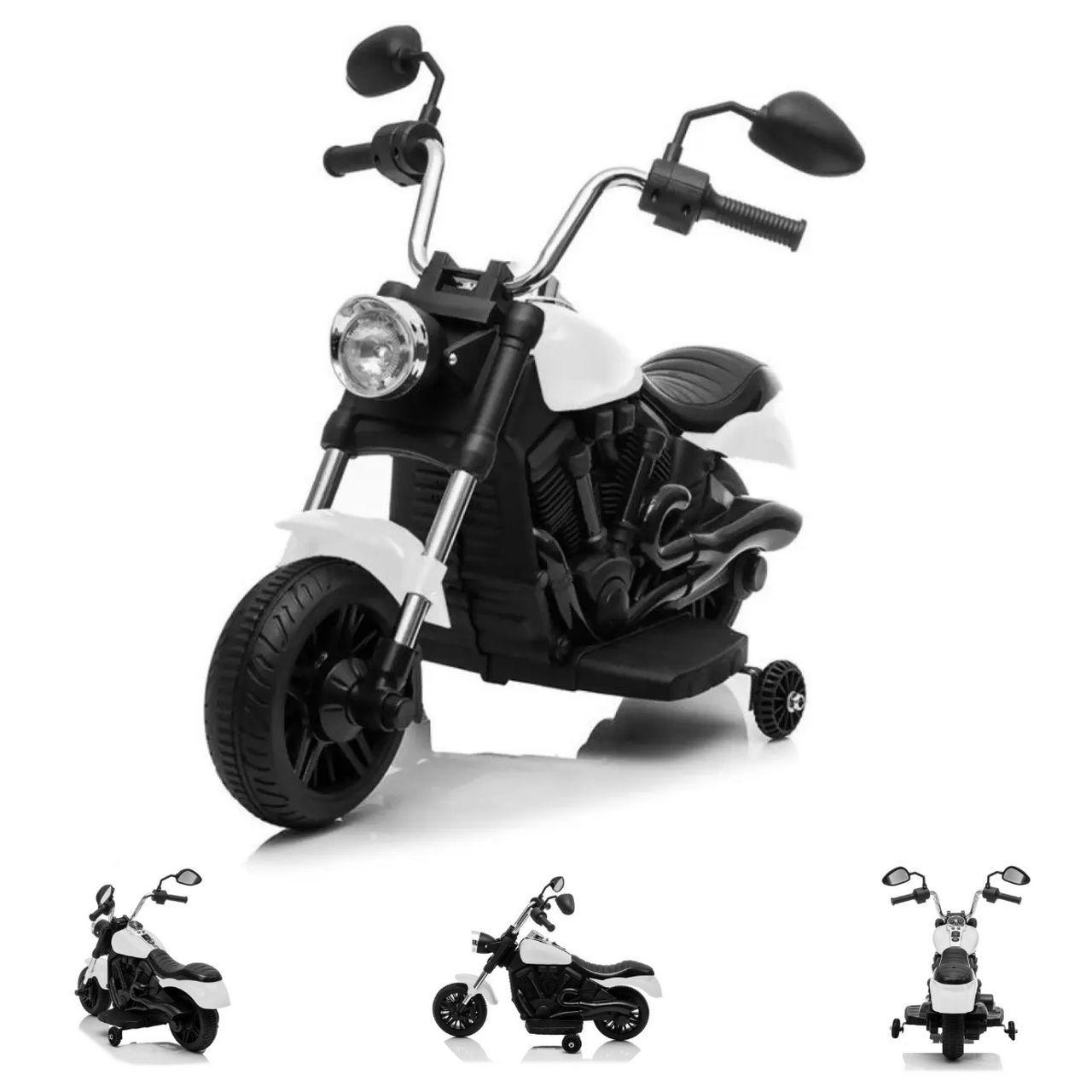Motocicleta Branca Infantil Eletrica 6v + Rodinha Bang Toys - Moto ...