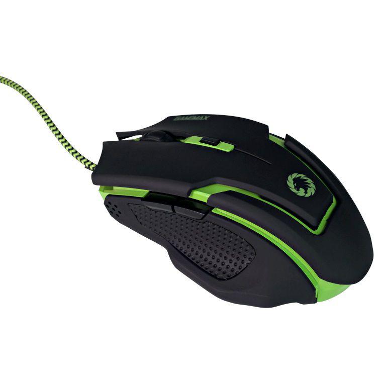 Mouse Gamer 2400DPI Cabo USB Trançado Gamemax MG319 Preto/Verde - Mouse ...