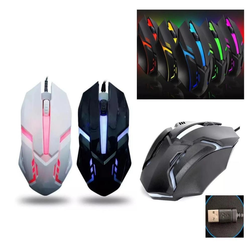 Mouse gamer led iluminacao para jogo multi colorido 3 botoes usb - Gimp ...