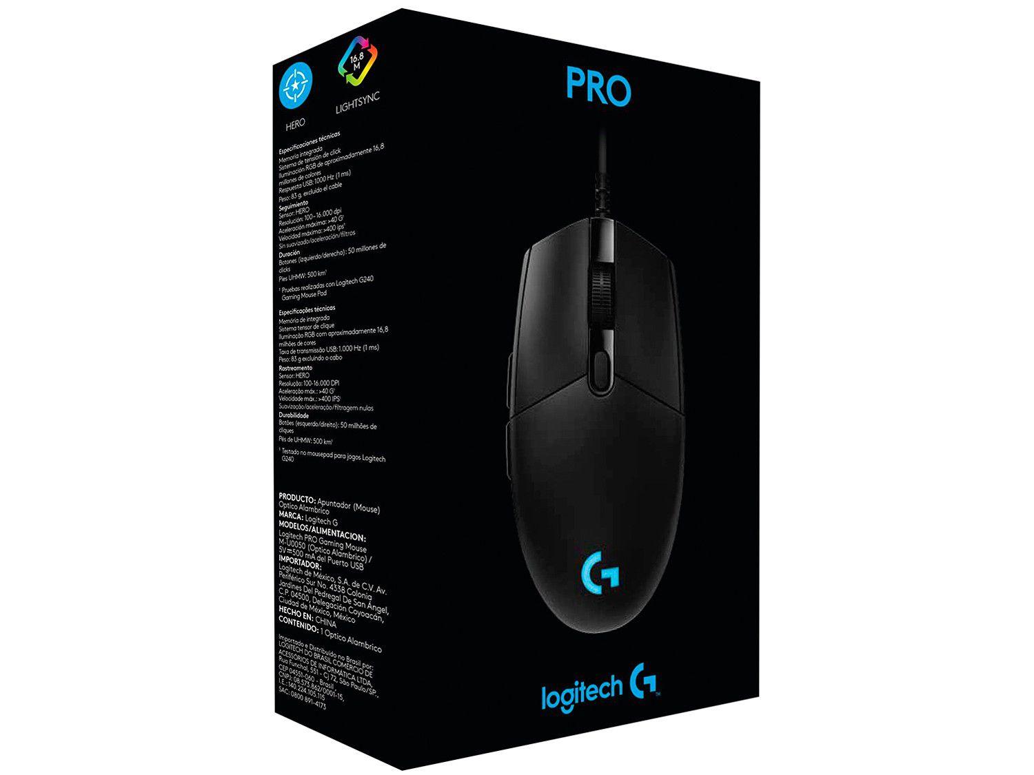 Mouse Gamer Logitech G Pro Hero Óptico 16000dpi - 6 Botões Pro - Mouse ...