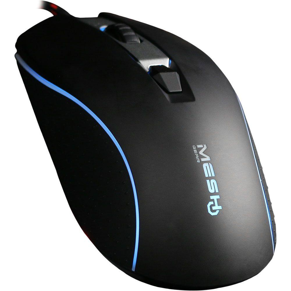 Mouse Gamer Mesh Gear Horus USB 2.0 óptico 4.000dpi LED RGB 4 botões ...