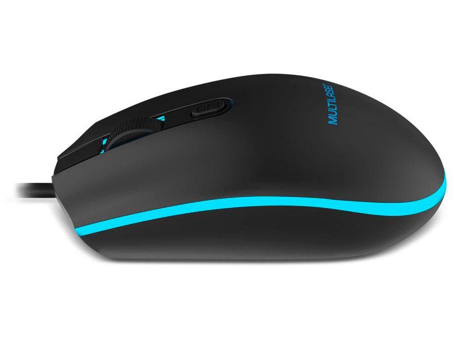 Mouse Gamer Multilaser Laser 2400 DPI 4 Botões MO298 Preto