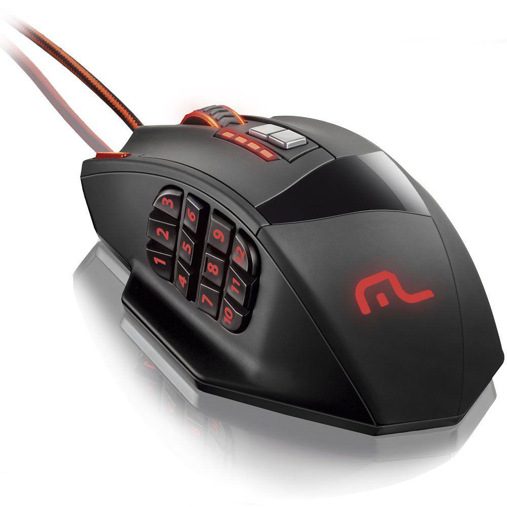 Mouse Gamer Multilaser Laser 4000DPI USB 18 botões Preto/Vermelho MO206 ...
