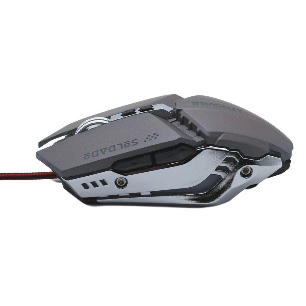 Mouse Gamer Óptico Usb 2400 Dpi Led Rgb Soldado 6x Botões - INFOKIT - Mouse Gamer - Magazine Luiza