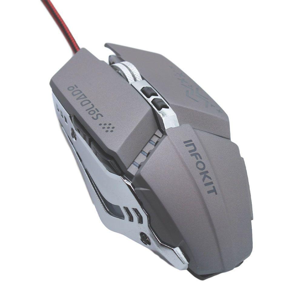 Mouse Gamer Óptico Usb 2400 Dpi Led Rgb Soldado 6x Botões - INFOKIT - Mouse Gamer - Magazine Luiza