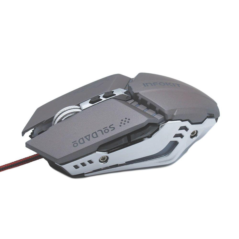Mouse Gamer Óptico Usb 2400 Dpi Led Rgb Soldado 6x Botões - INFOKIT - Mouse Gamer - Magazine Luiza
