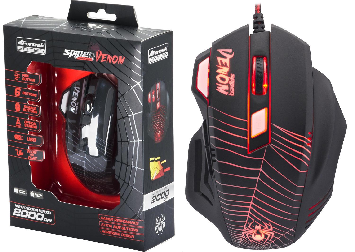 Mouse Gamer Spider Venom Fortrek OM-704 - Mouse Gamer - Magazine Luiza