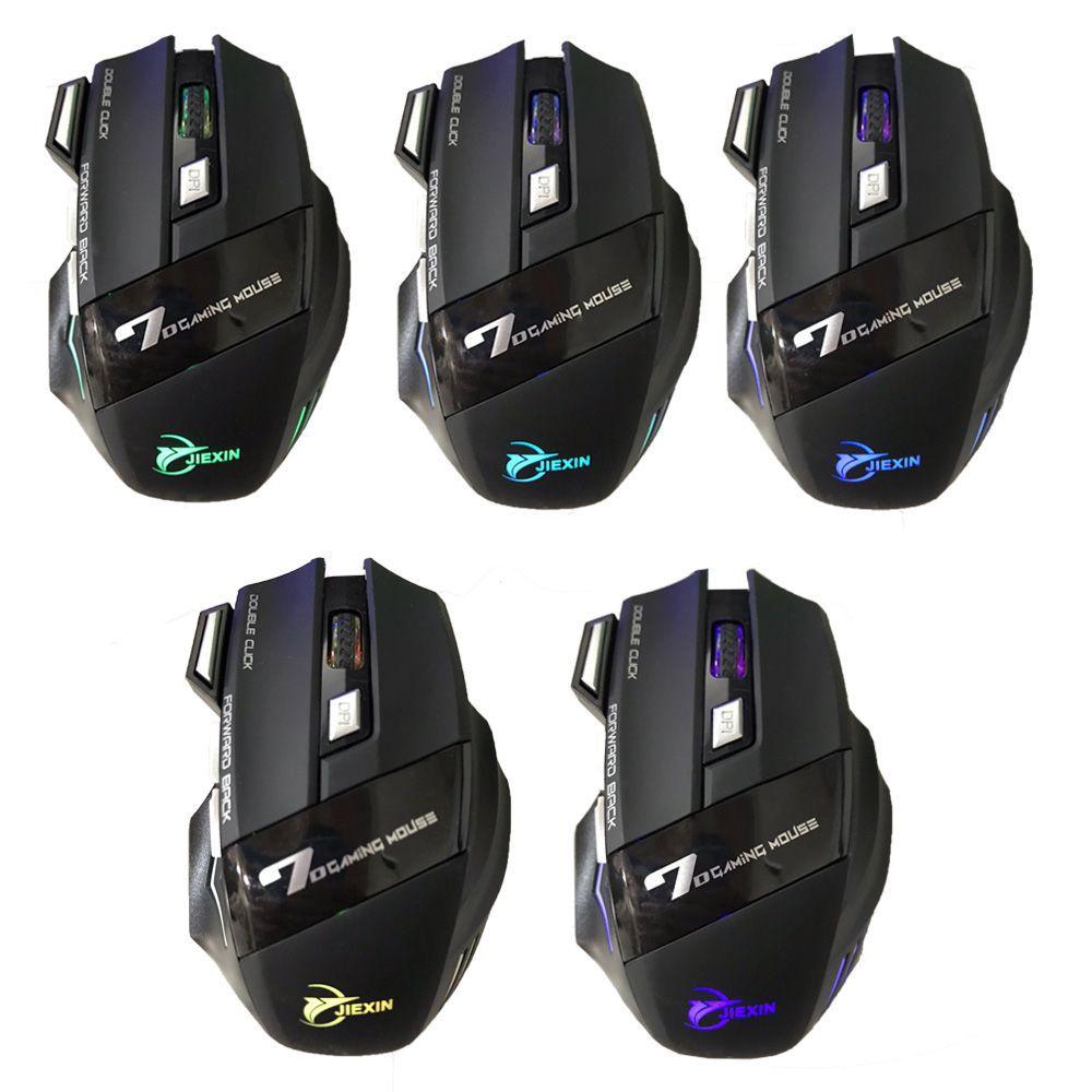 Mouse Optico Com Fio Gamer Ergonomico Hi-speed Led 7 Cores - Jiexin ...