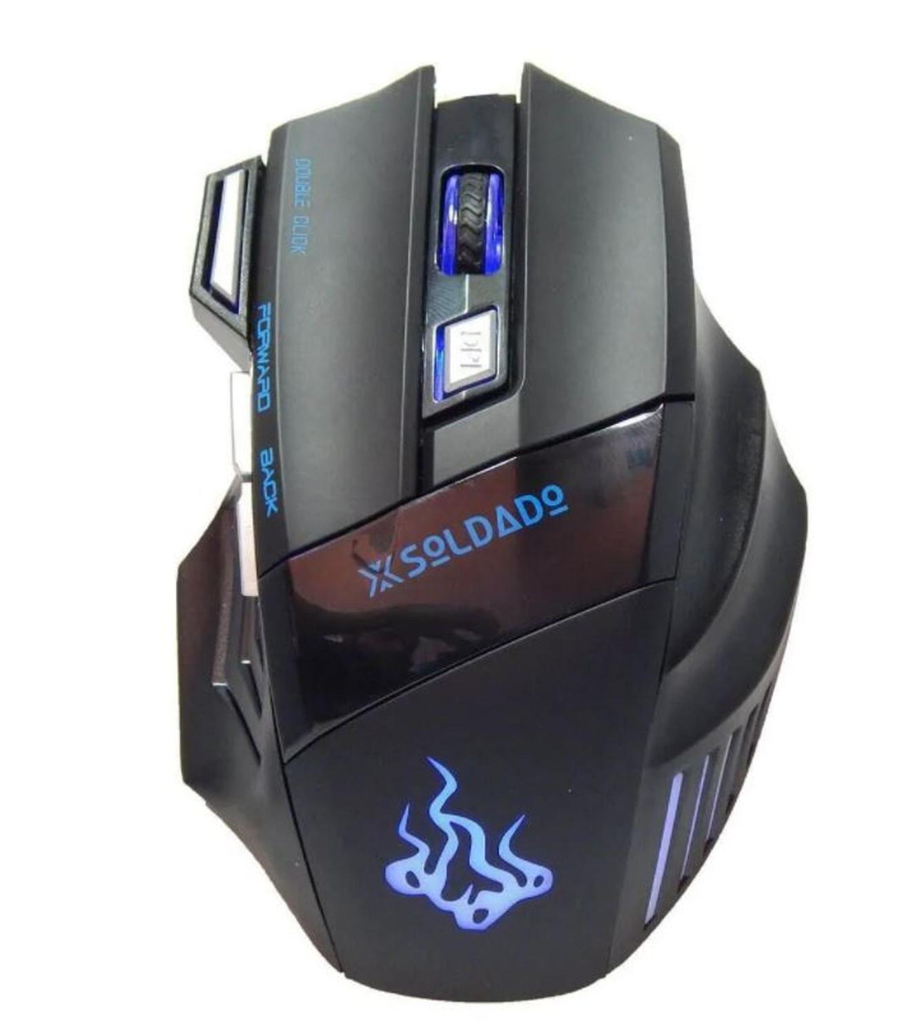 Mouse Optico Gamer Soldado 3000dpi USB Preto 7 Cores De Luz De Led ...