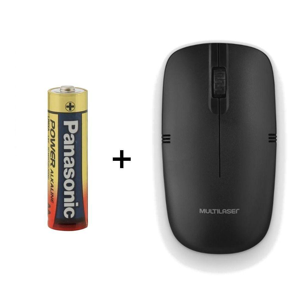 Mouse Sem Fio Wireless 2.4 Ghz Multilaser MO285 + 1 Pilha AA Panasonic ...