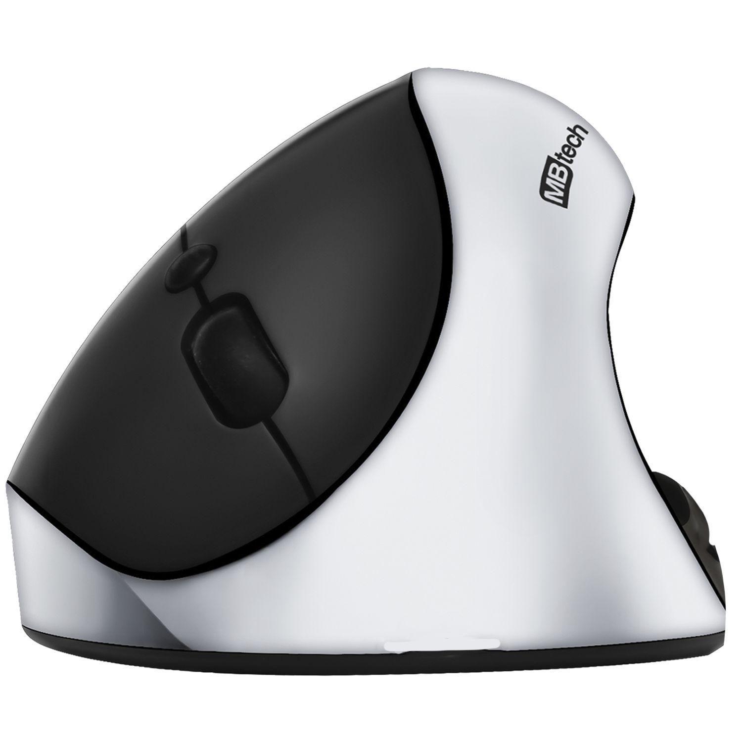 Mouse Vertical Optico Ergonômico Sem Fio Wireless Mbtech MB54300 Cinza ...