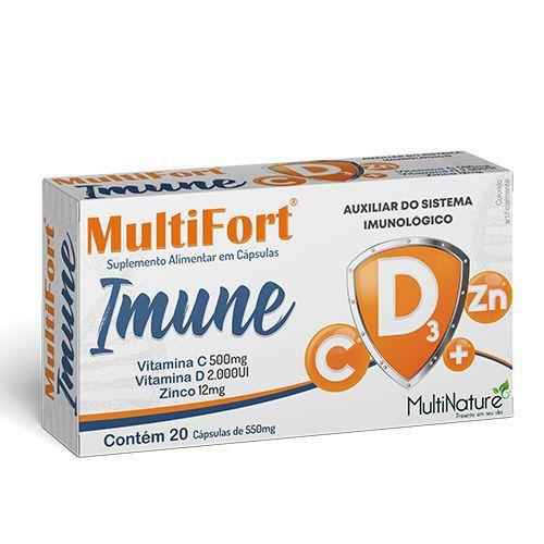 MultiFort Imune Vit C, D, Zinco 20 cáps 550mg MultiNature - No Magalu ...