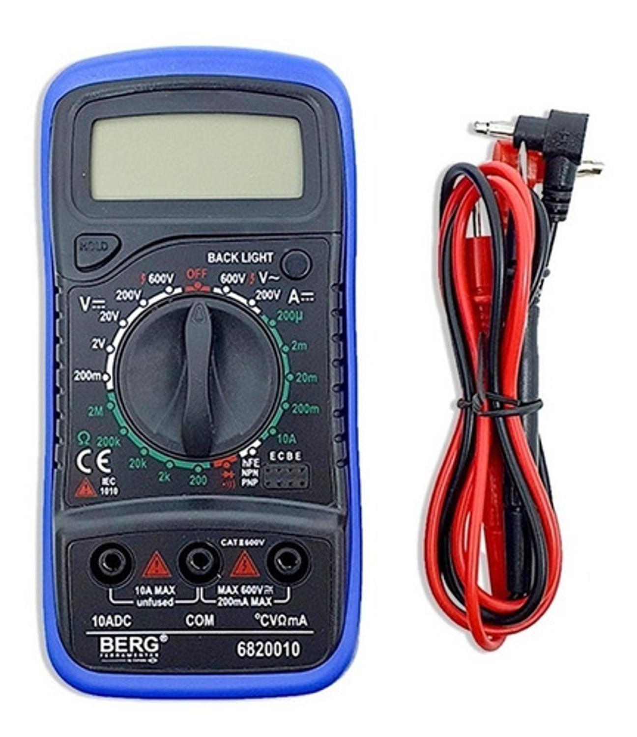Multímetro Digital Portátil Visor Digital Iluminado - Corneta Berg ...