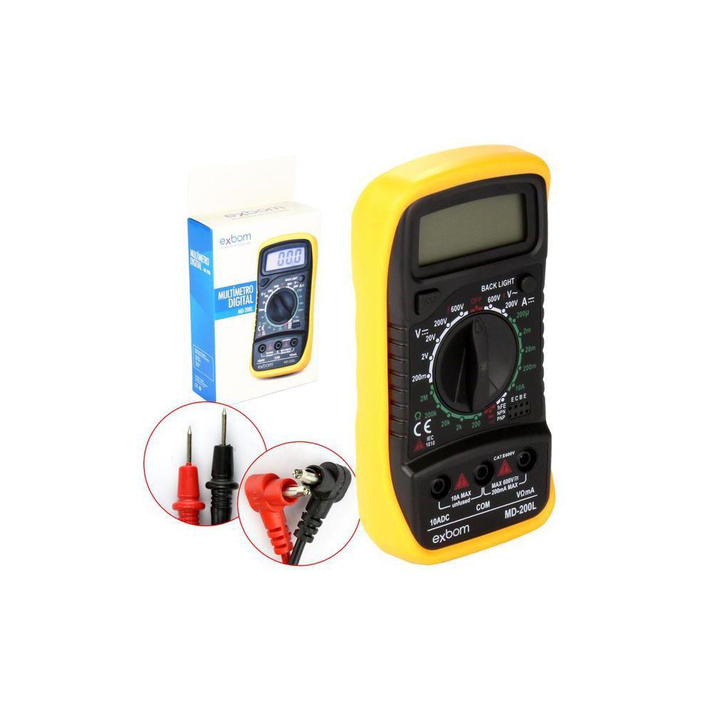 Multímetro Digital Profissional Portátil MD-200L - Exbom - Multímetro ...