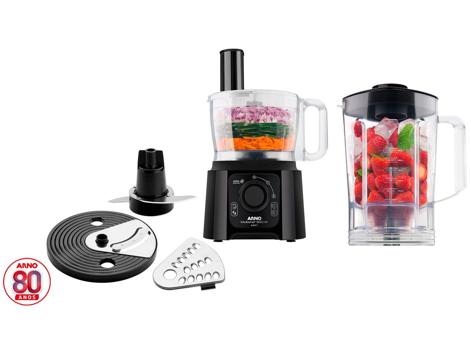 Multiprocessador de Alimentos Arno Preto Multichef 4 em 1 600W