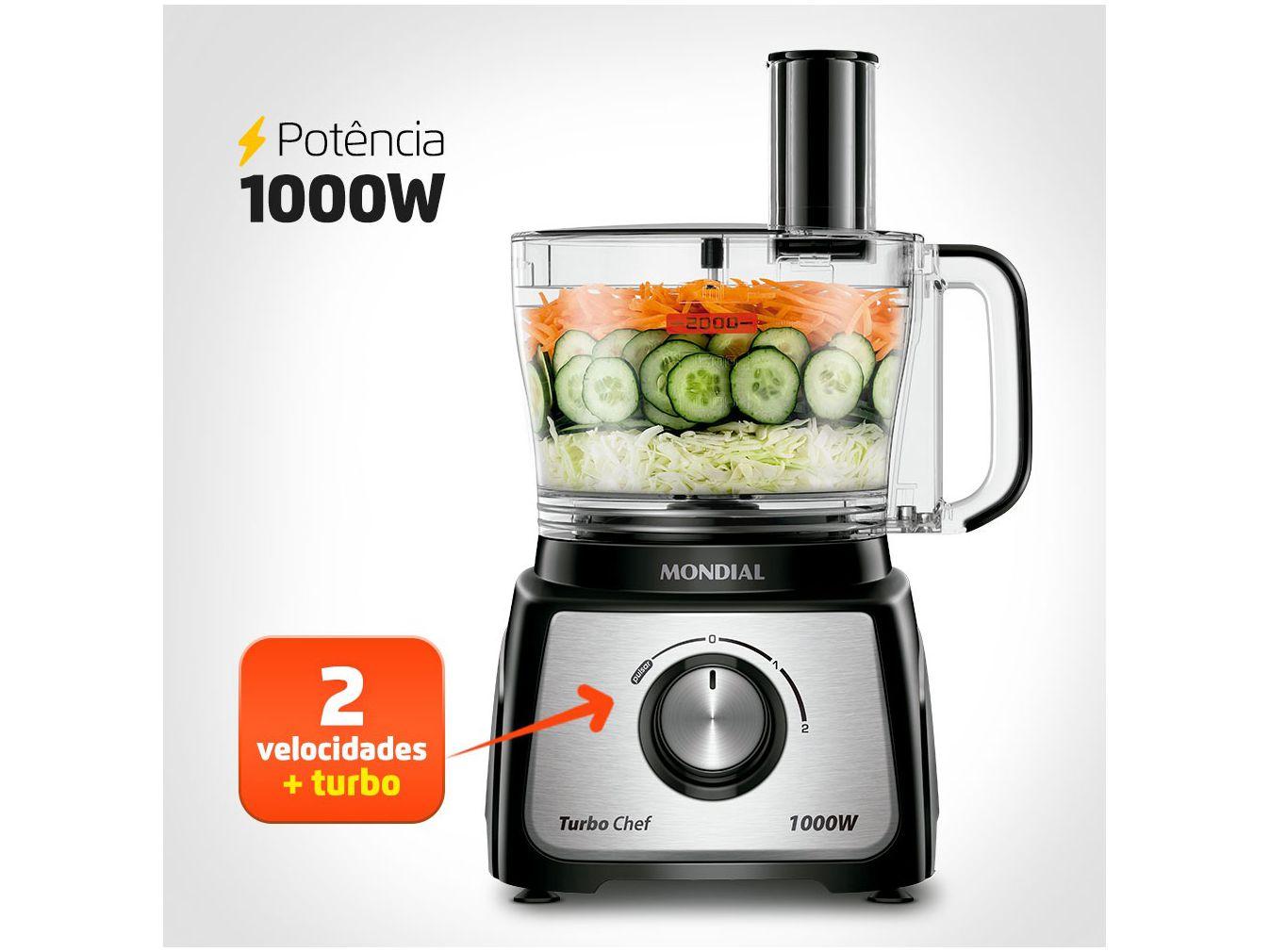 Multiprocessador de Alimentos Mondial Preto Turbo Chef MPN-01-B 5 ...