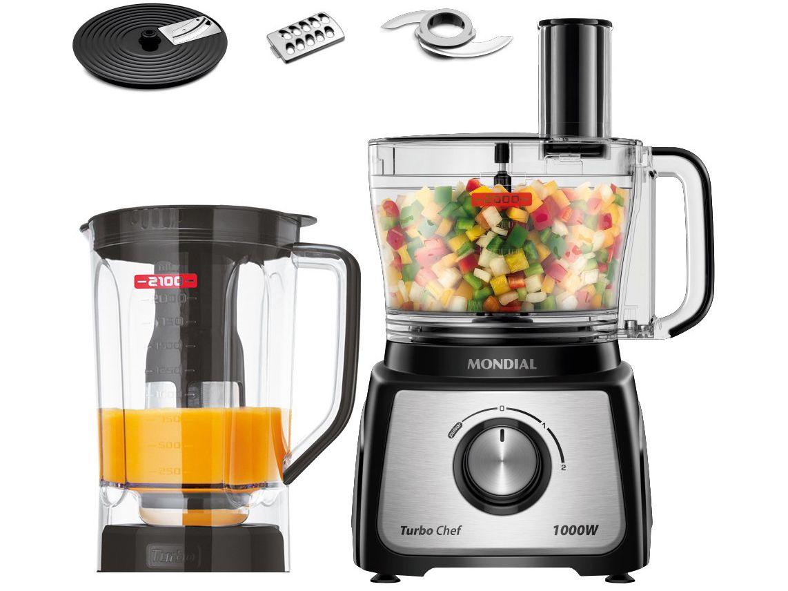 Multiprocessador de Alimentos Mondial Preto Turbo Chef MPN-01-B 5 ...