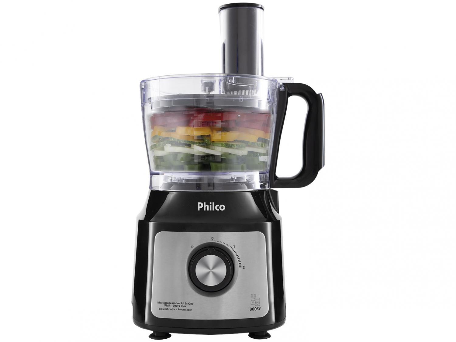 Multiprocessador de Alimentos Philco Preto - PMP1200PI 4 Funções 800W ...