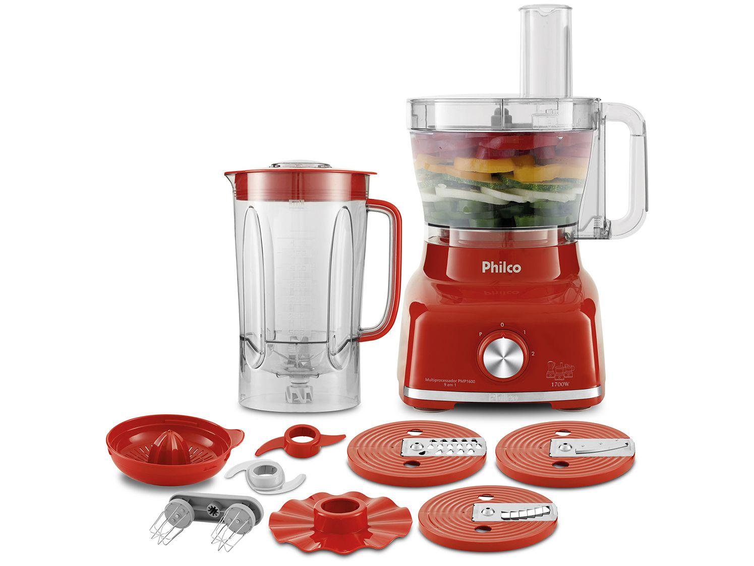 Multiprocessador de Alimentos Philco Vermelho PMP1600V 1700W