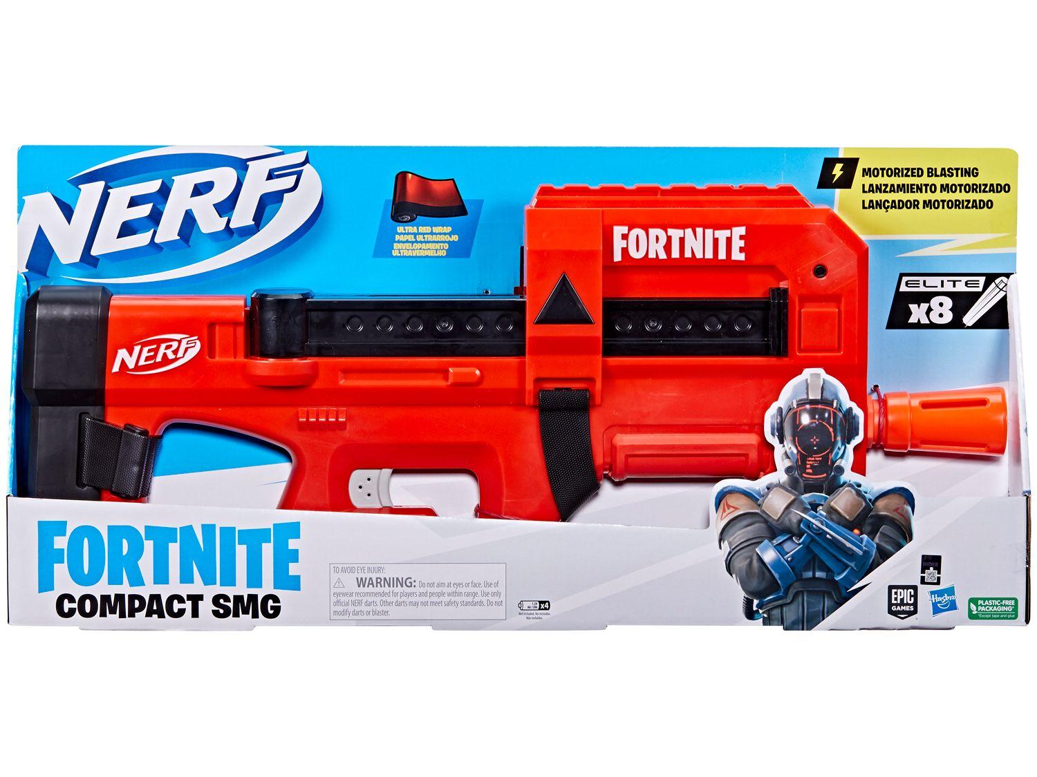 Nerf Fortnite Compact SMG Hasbro com Acessórios
