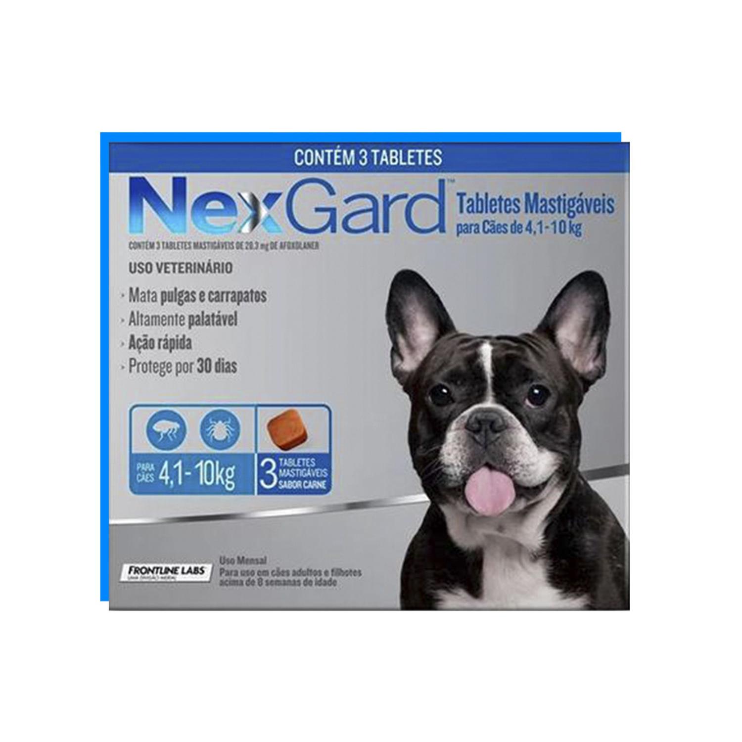 Nexgard 4 a 10kg COM 3 UNIDADES - Merial - Antipulga e Carrapaticida ...