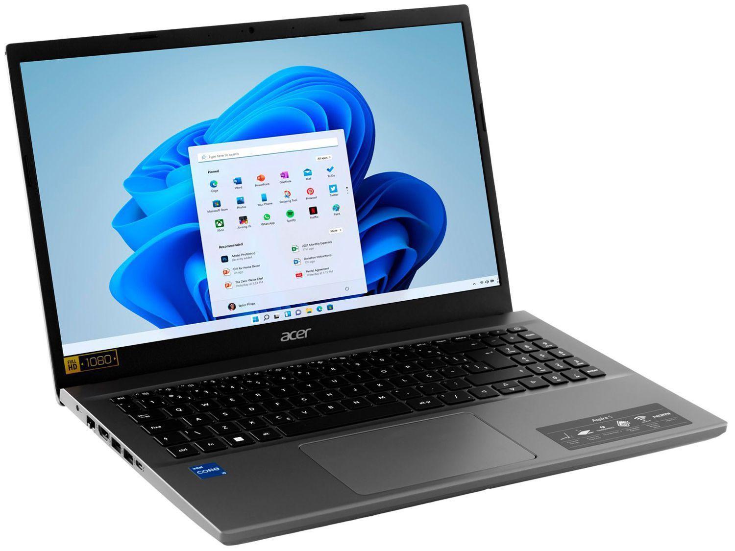 Notebook Acer Aspire 5 Intel Core i5 12450H 8GB RAM 512GB SSD 15,6 ...