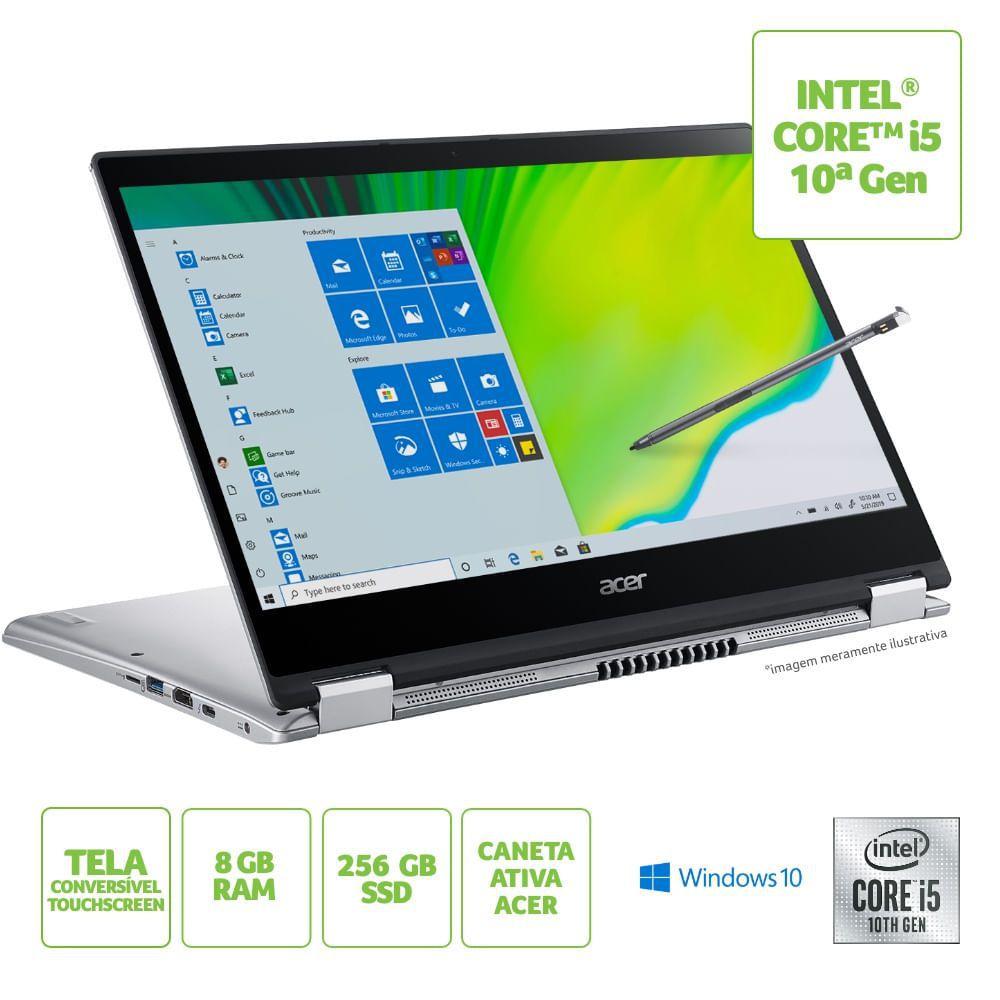 Notebook Acer Spin 3 SP314-54N-59HF Intel Core I5 8GB 256GB SSD 14 ...