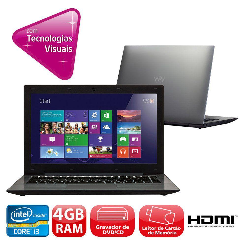 Notebook CCE Core i3 4GB HD 500GB 14 Polegadas Windows 8 T345 ...