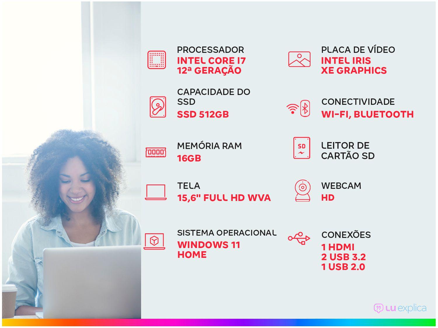 Notebook Dell Inspiron 15 I15-I120K-A45P Intel Core i7 16GB RAM SSD ...