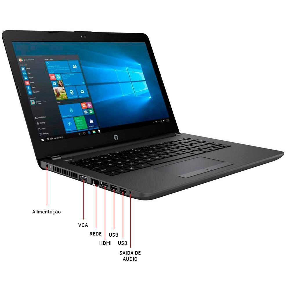 Notebook HP 246 G6 14” Intel Core i3-7020U 4GB HD 500GB Windows 10 Home ...