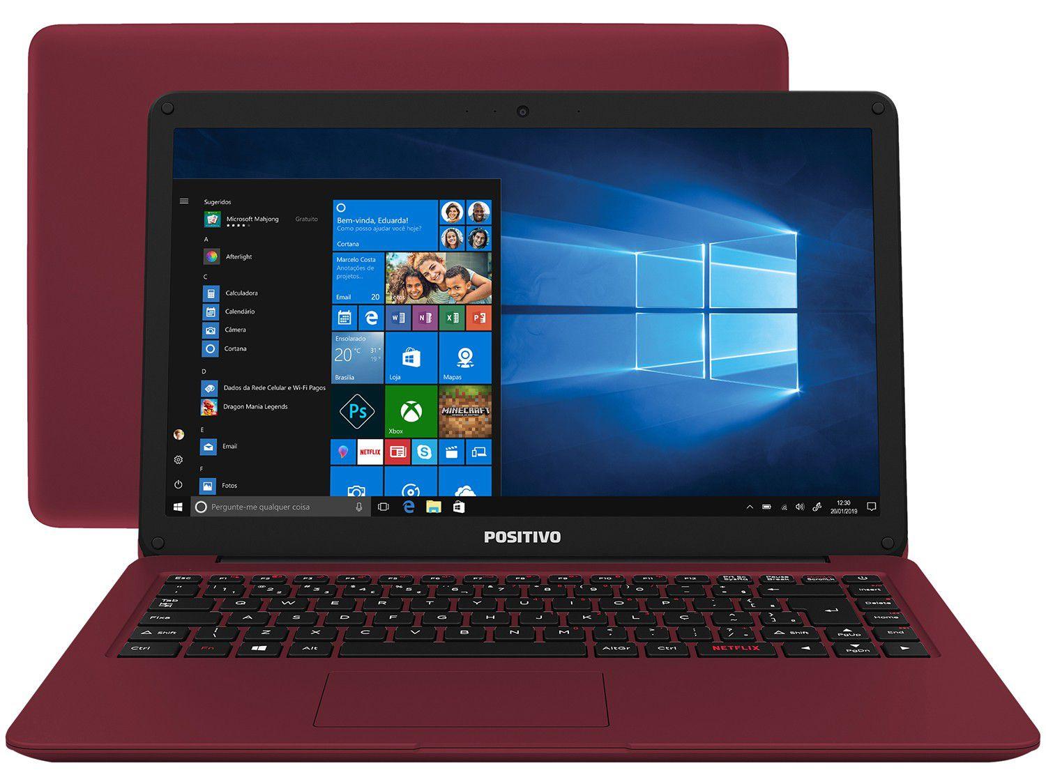Notebook Positivo Motion Red C41TB Intel Dual Core 4GB 1TB 14” Windows 10