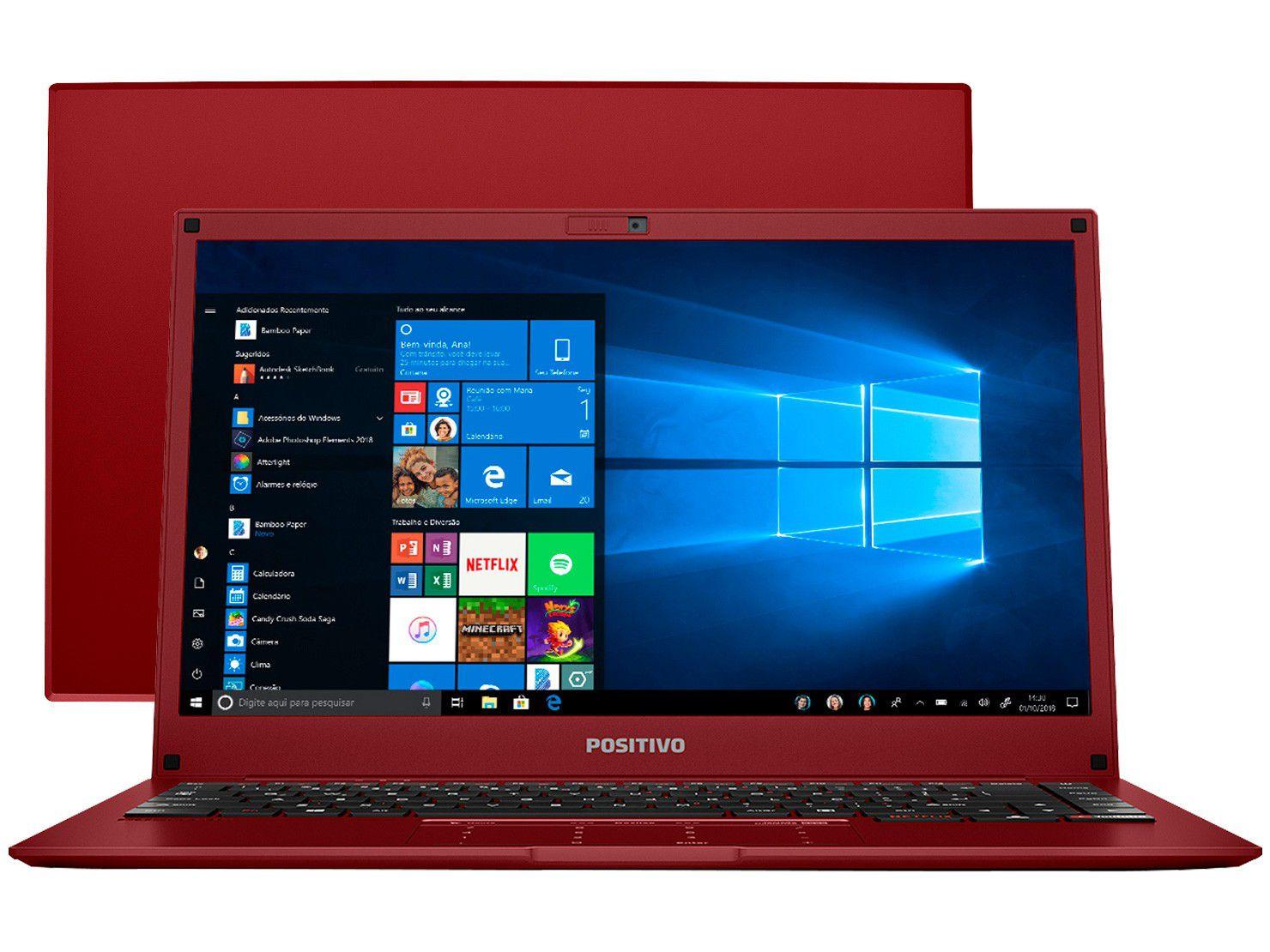 Notebook Positivo Motion Red Q232B Intel Quad Core 2GB eMMC 32GB 14 ...