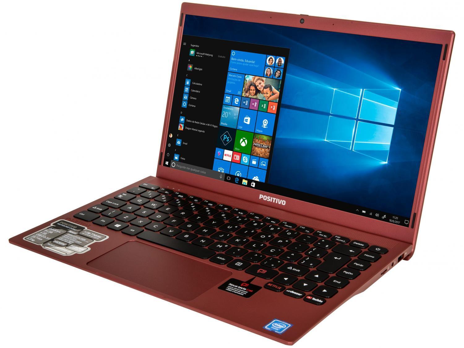 Notebook Positivo Motion Red Q464C Intel Atom Quad-Core 4GB 64GB eMMC ...