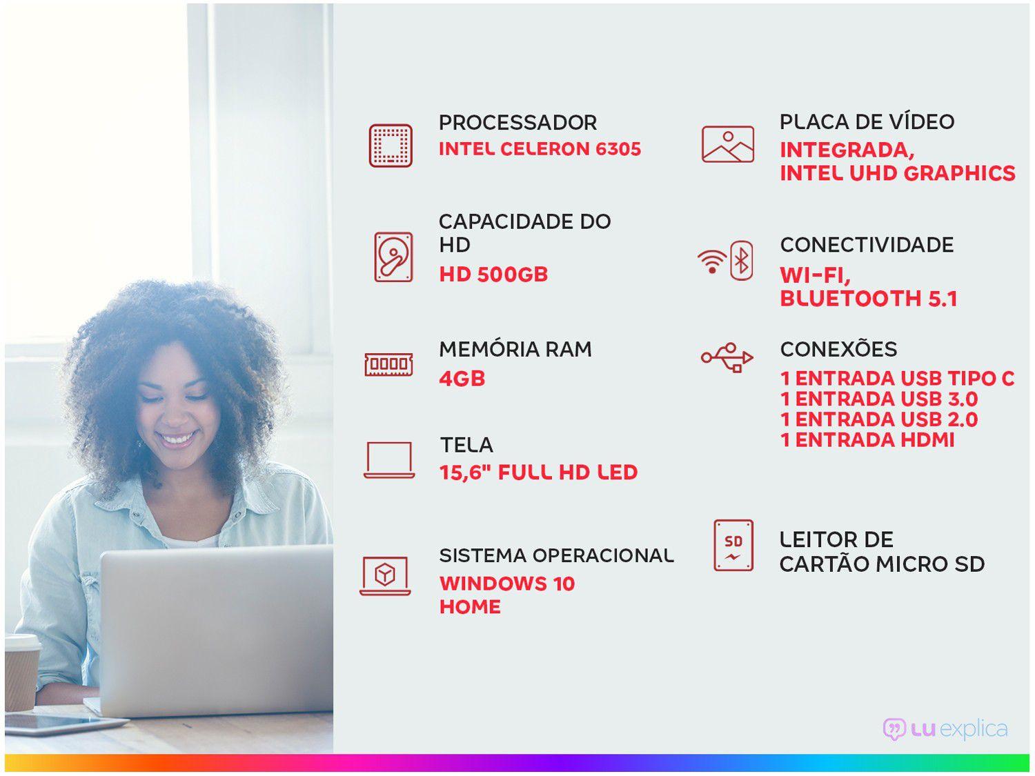 Notebook Samsung Book NP550XDA-KO1BR