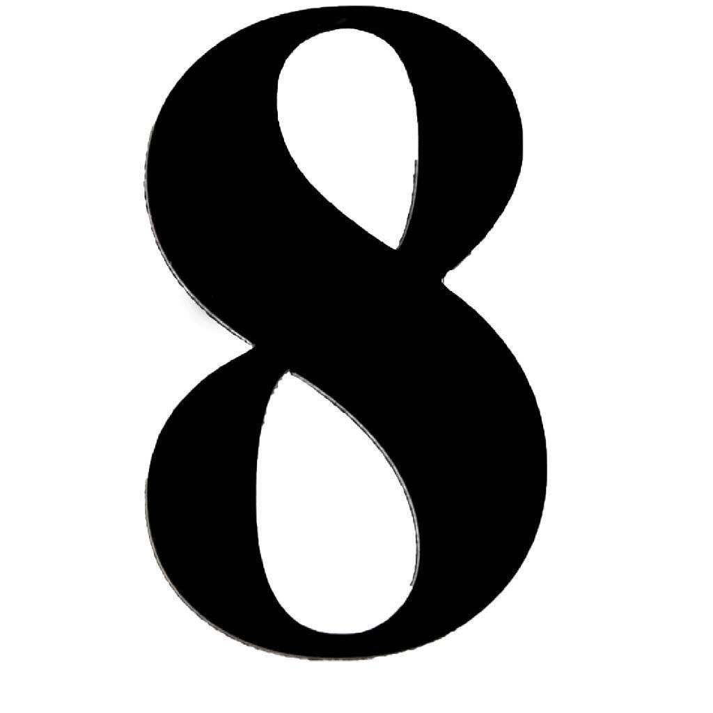 Número Acrílico Kami 4cm N.8 Preto - Letras e Números Residenciais ...